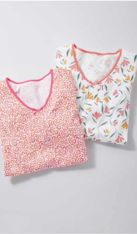 Damart 2 Pack 100% Cotton Short Sleeve Nigthdresses - Suzanne Charles